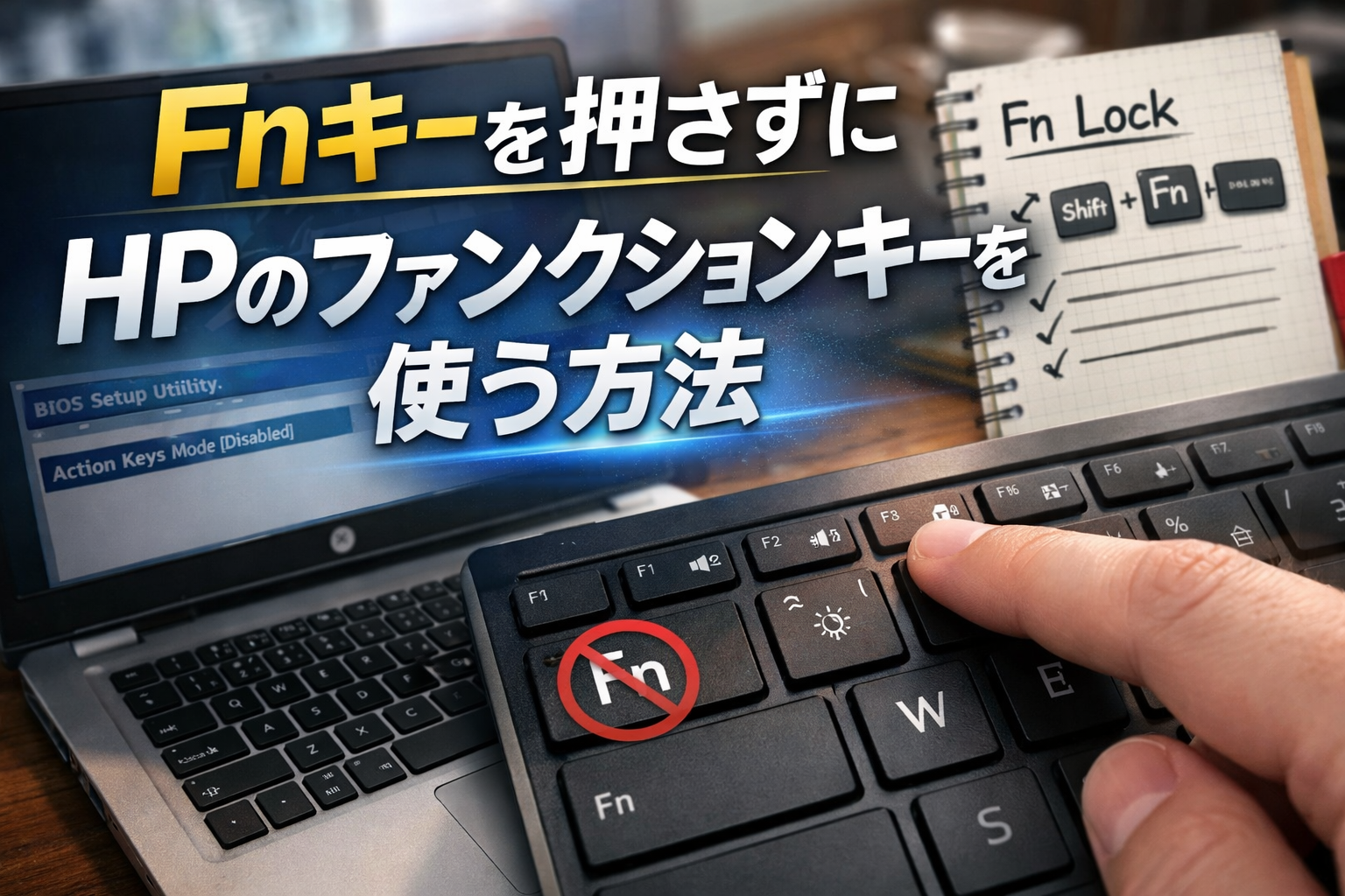 HPでFnキーを押さずにファンクションキーを使う方法をわかりやすく解説 | かなネット案内